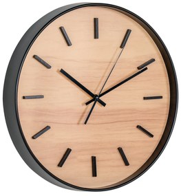 House Nordic Nástěnné hodiny CAMDEN černé, tichý chod 35 cm