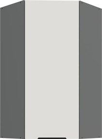 ARIA aw | horní kuchyňská skříňka 60x60 GN-108 1F (45°) rohová s policemi | 60x60 cm | EXTRA VYSOKÁ | antracit/bílá