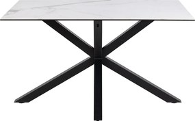 Jídelní stůl Heaven 135 cm bílý mramor/černý