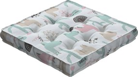 Sedák Kuba s úchytem barva zelená látka vzorované