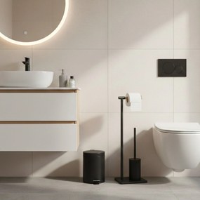 WC štětka s bambusovým držákem na toaletní papír ISME, 66 cm – černá