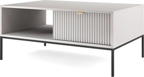 Konferenční stolek NOVA sc L104 | se zásuvkou a policí | 104x68 cm | šedá/černá