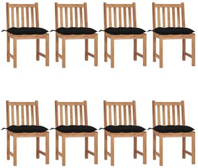 Zahradní židle s poduškami 8 ks masivní teak 3073164