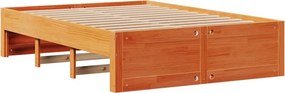 Postele bez matrace se zásuvkami hnědá 140x190cm masiv borovice 3308818