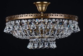 6 Bulbs brown stained basket crystal chandelier with diamond-shaped crystals