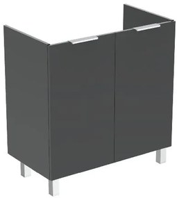 Ideal Standard Eurovit - Umyvadlová skříňka, 84x80x44 cm, 2 dvířka, panty L/P, lesklá šedá R0262TI