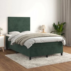 Box spring postel s matrací tmavě zelená 120 x 200 cm samet 3142896