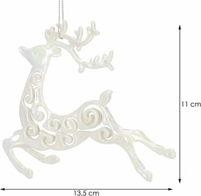Sob se zdobením 11cm bílá perleť, vánoční ozdoba