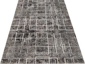 DY Šedý koberec s geometrickým vzorem Panamero 09 Rozměr: 60x100 cm
