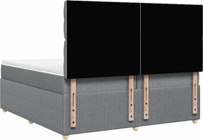 Box spring postel s matrací světle šedá 200 x 200 cm textil 3292170