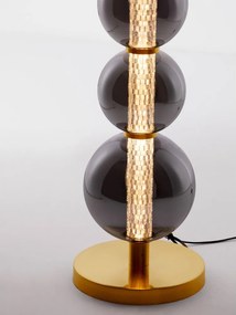 Šedá kovová LED stmívatelná stojací lampa se skleněným stínidlem (výška 140 cm) Navi – Nova Luce