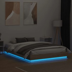 Rám postele s LED osvětlením dub sonoma 150 x 200 cm 3209788