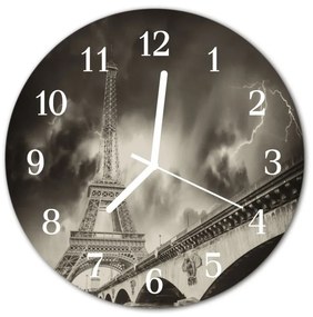 Nástenné skleněné hodiny Paříž