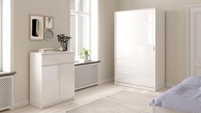 Šatní skříň Simplicity II, bílý lesk