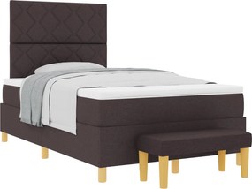 Postel s boxspringem s čelo Tmavě hnědá 200 x 120 cm textil 3344369