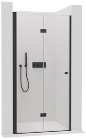 CERANO - Sprchové skládací dveře Volpe L/P - černá matná, transparentní sklo - 70x190 cm