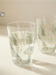 Sinsay - Sklenice s květinovým motivem 2 pack - zelená