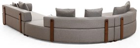 Designová rohová sedačka Galatea 360 cm šedá - levá