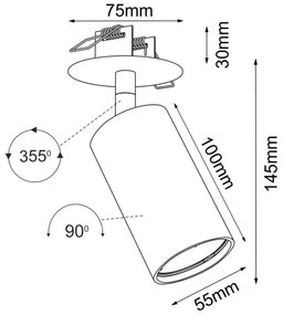 Brosline 3255 - Podhledové bodové svítidlo ACE 1xGU10/10W/230V bílá