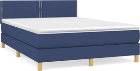 Box spring postel s matrací modrá 140x200 cm textil 3140543