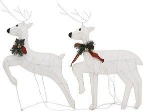 vidaXL Vánoční dekorace sobi se sáněmi 100 LED diod venkovní zlatí [3100429] Barva: Stříbrná