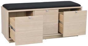 Rowico světle hnědá lavice s úložným prostorem CONFETTI a černým sedákem 106 cm 103767