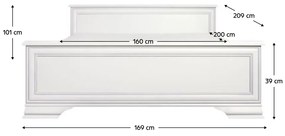 Kondela Postel, 160x200, alpská bílá, KENTAK