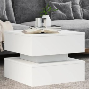 Konferenční stolek s LED osvětlením bílý 50 x 50 x 40 cm