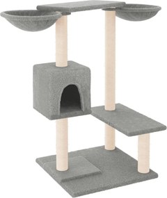 Škrabadlo pro kočky se škrabacími sloupky světle šedé 82 cm 171760