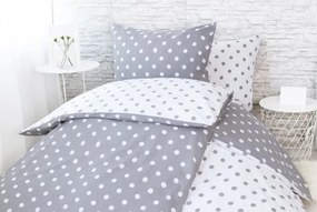 XPOSE ® Bavlněné povlečení na dvě lůžka MIRIAM DUO - šedá/bílá 140x200, 70x90