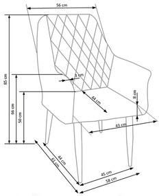 Židle K287 metal / ekokůže béžová Halmar