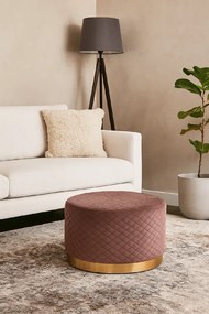 Noela Sametový puf se zlatou základnou LUMI růžový