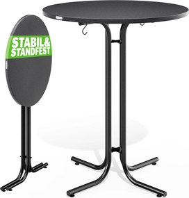 Barový stolek šedý Ø80x110cm skládací venkovní až 70kg