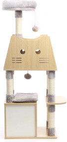 Škrabadlo pro kočky fudajo – 126 cm, Dřevo (64246)