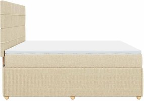 Box spring postel s matrací krémová 180x200 cm textil 3294440