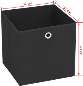Úložné boxy 4 ks netkaná textilie 32 x 32 x 32 cm černé 245745