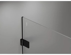 Mexen Lunar-B, levý výklopný sprchový kout 95 x 80 cm, 8mm čiré sklo, černý profil, 832-095-080-70-00-L