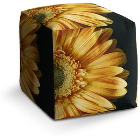Sablio Taburet Cube žlutá gerbera: 40x40x40 cm