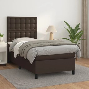 vidaXL Box spring postel s matrací 80 x 200 cm umělá kůže [3142810] Barva: cappuccino