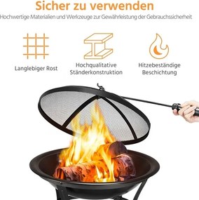 Zahradní ohniště Yaheetech – černá (254832421663)