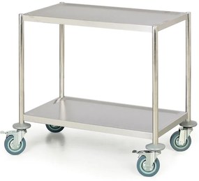 Nerezový policový vozík bez rukojeti, 6 polic, 705x405x1425 mm