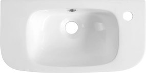 Aqualine KIA keramické umývátko 49 x 25 cm s otvorem pro baterii s přepadem bílá NP405