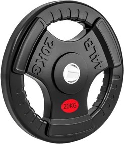 SPORTNOW Sada kotoučů 20 kg s otvorem 5 cm a 3 úchopy, ocel s plastovým povrchem, černá