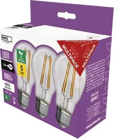 GP MET LED žárovka A60 E27 3,8W neutrální bílá, 3 ks / LED žárovka / 8