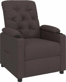 Polohovací křeslo tmavě hnědé textil 339107