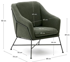 Zelené křeslo Brida – Kave Home