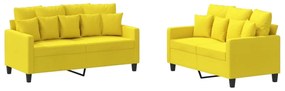 vidaXL 2dílná sedací souprava s poduškami světle žlutá textil