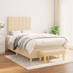 Box spring postel s matrací krémová 120x200 cm textil 3137466