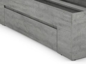 Postel se zásuvkami Carlos 90x200, šedý beton
