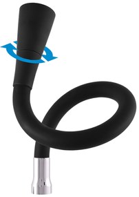 Slezák - RAV Vodovodní baterie dřezová stojánková s flexibilním ramínkem se sprchou MORAVA RETRO MK120.0/13 Barva: Černá/chrom, Připojovací hadičky - závit: 1/2"